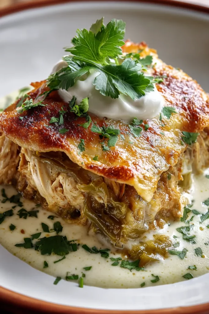 New Mexico Green Chile Stacked Chicken Enchilada – TartAmour