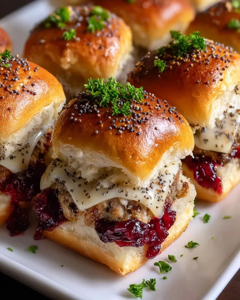 Baked Cranberry Turkey Sliders with Havarti & Poppy Seed Topping ...