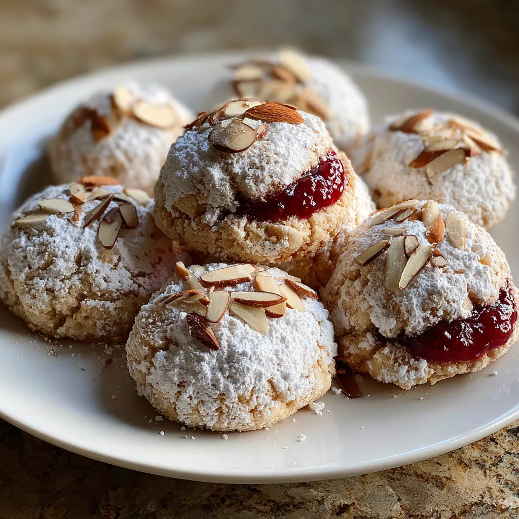 Raspberry-Filled Almond Snow Cookies – TartAmour